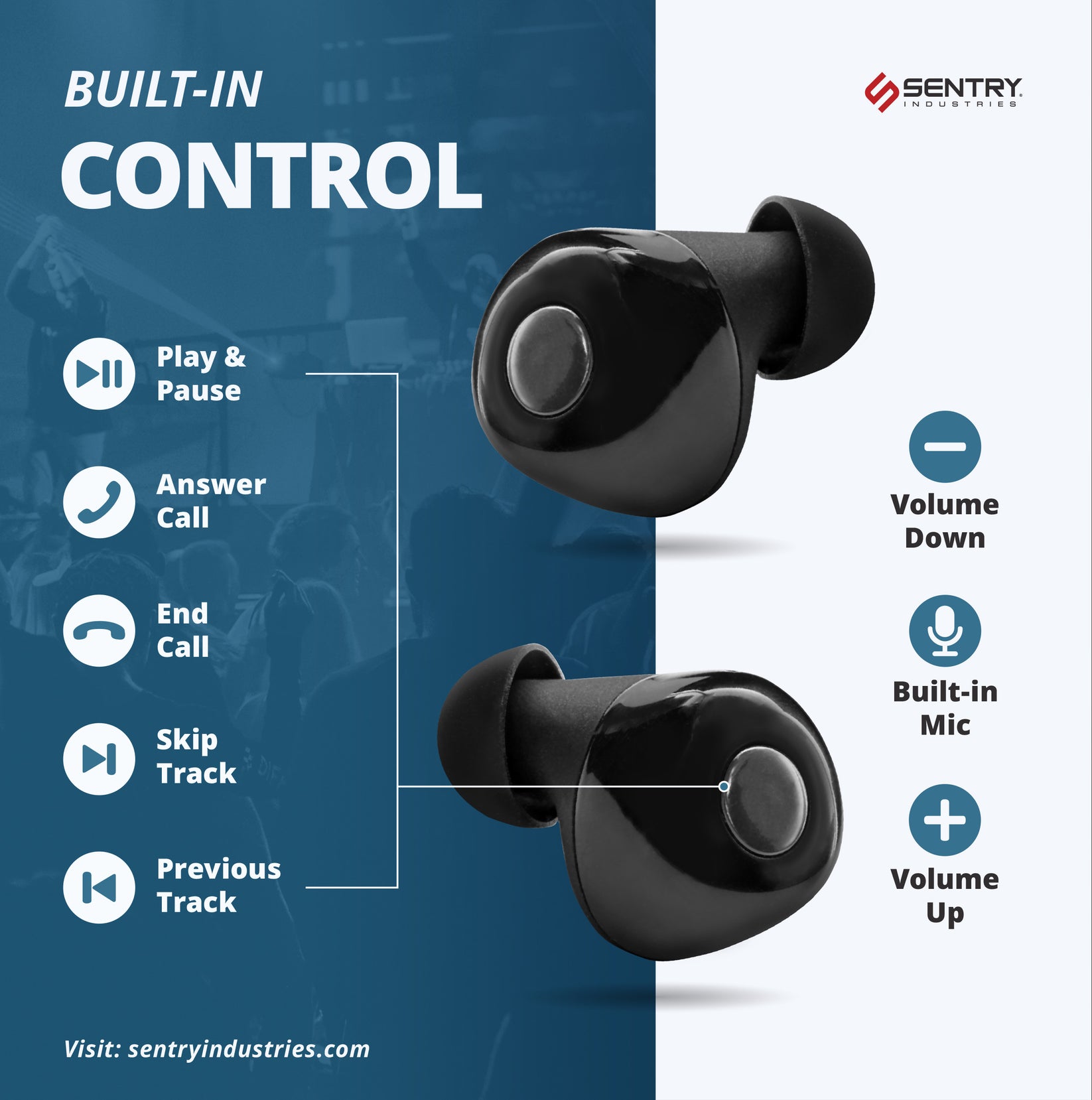 SENTRY OSE Dot Bluetooth Wireless Earbuds, Active Noise Canceling, -20 – Sentry Industries