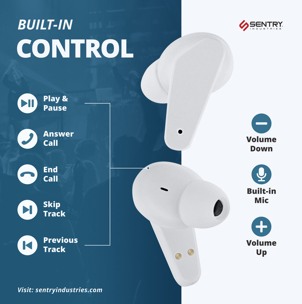 SENTRY OSE Wireless Stem Earbuds, Active Noise Canceling, -20 dB of So – Sentry Industries